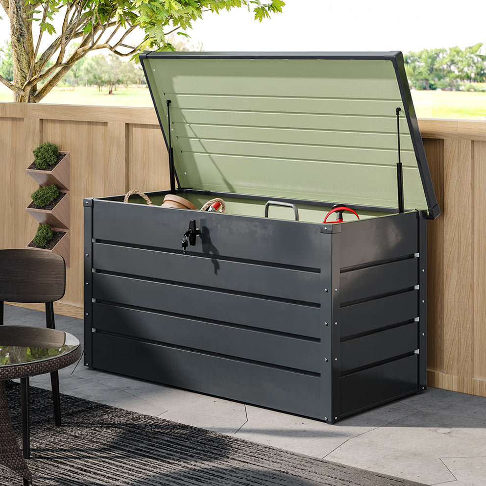 Garden Steel Box 200/300L Patio Waterproof Storage Box – SunriseShed UK